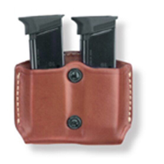 Gould And Goodrich Double Mag Case With Belt Loop Size 1 Chestnut Brown